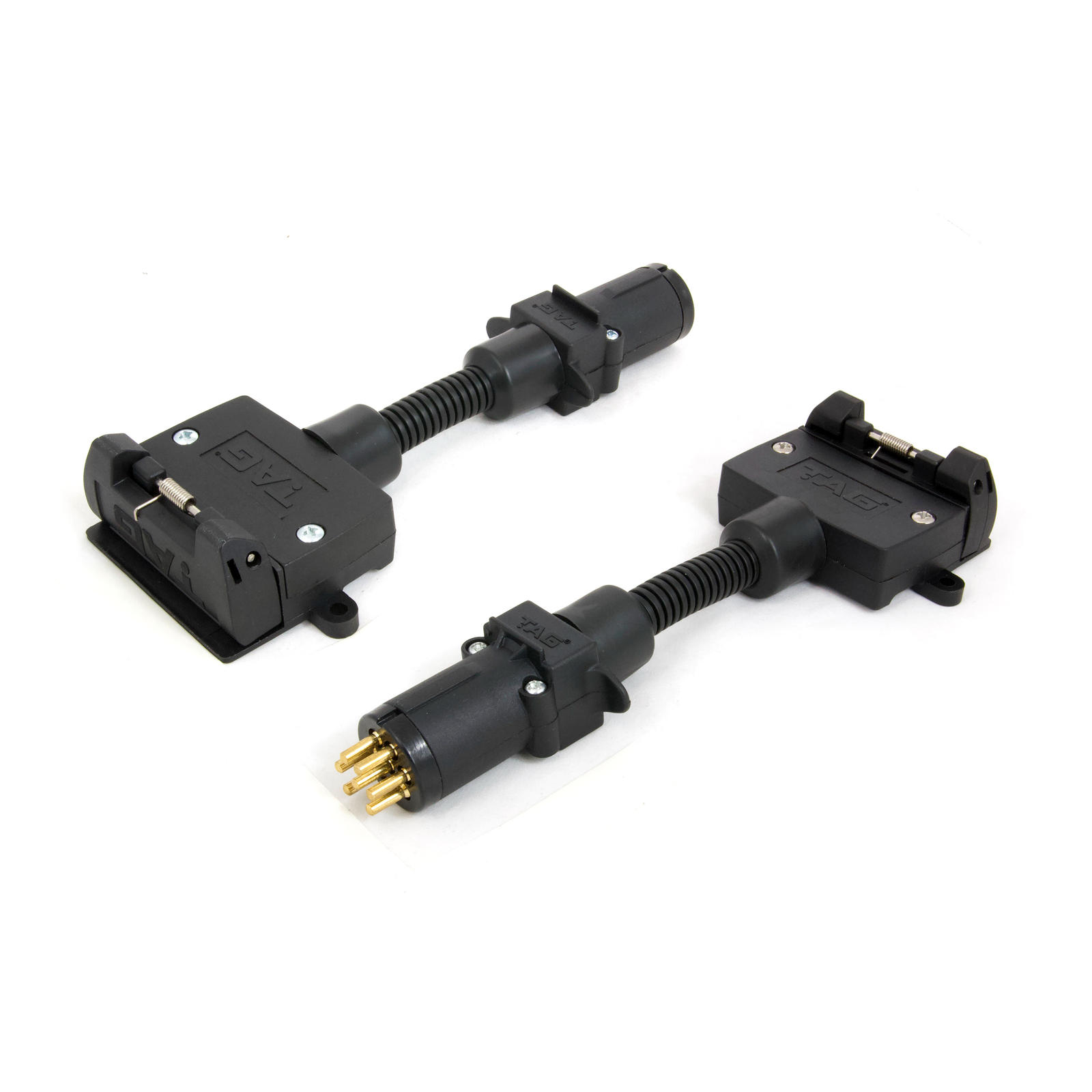 TAG Trailer Adapter - 7 Pin Small Round Plug to 7 Pin Flat Socket