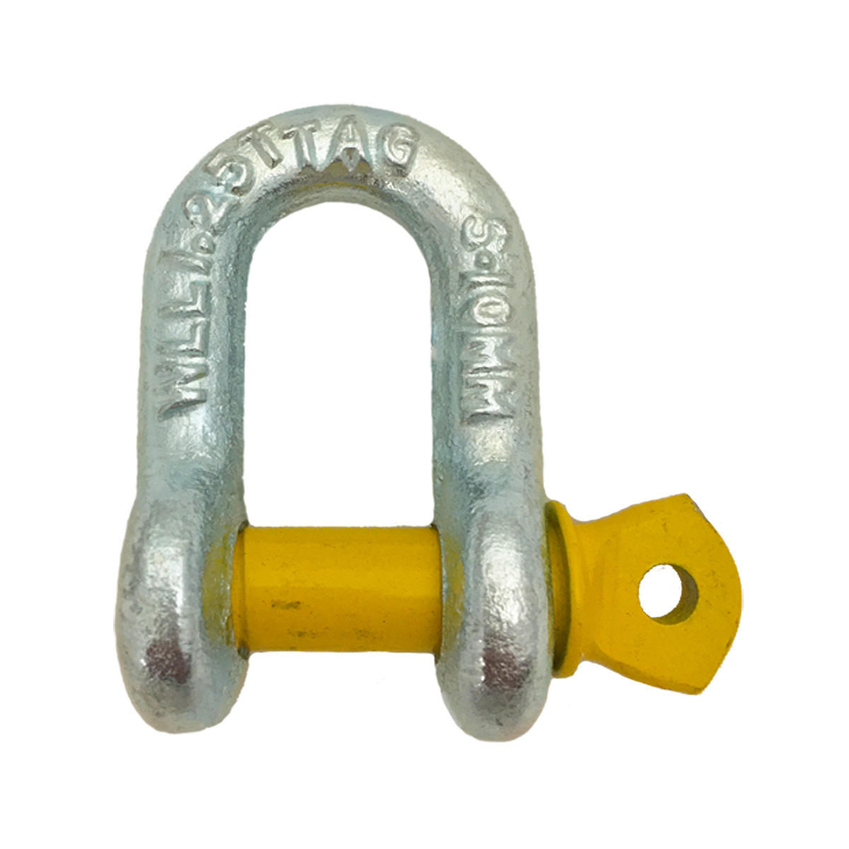 D-SHACKLE - 10MM THICK 1250KG, Drop Forged Carbon Steel BULK PACKED