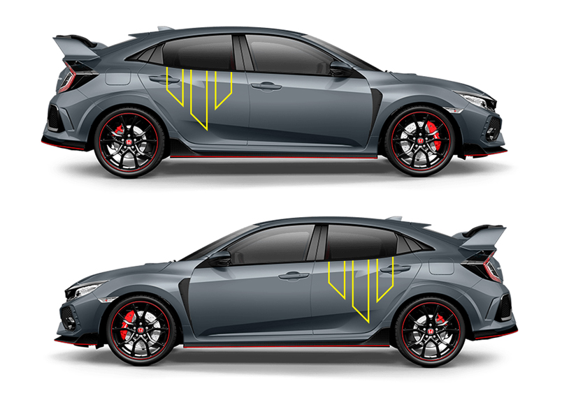 Whiteline Vehicle Emblem Decal Pack - Small Yellow