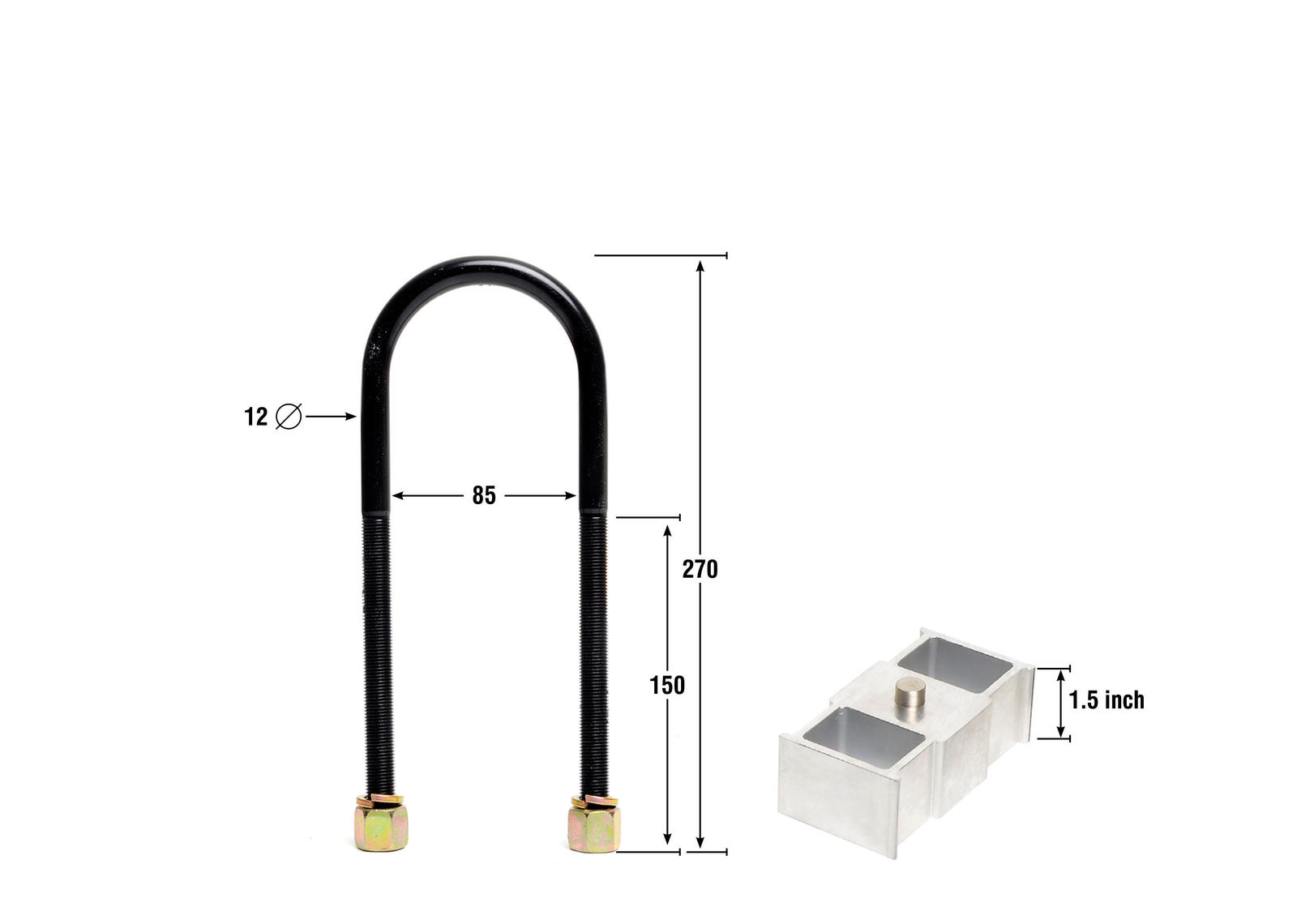Rear Lowering Block - Kit 1.5" to Suit Ford Courier, Mazda B Series ...